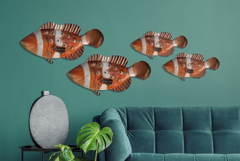 Clown Fish Art aka "Nemo" Fish Sculpture | Coastal Wall Art | Iron Fish Art